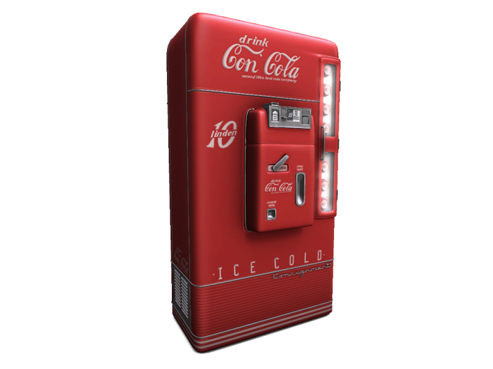 Second Life Marketplace - [Con.] Restored Soda Machines - Solid Red